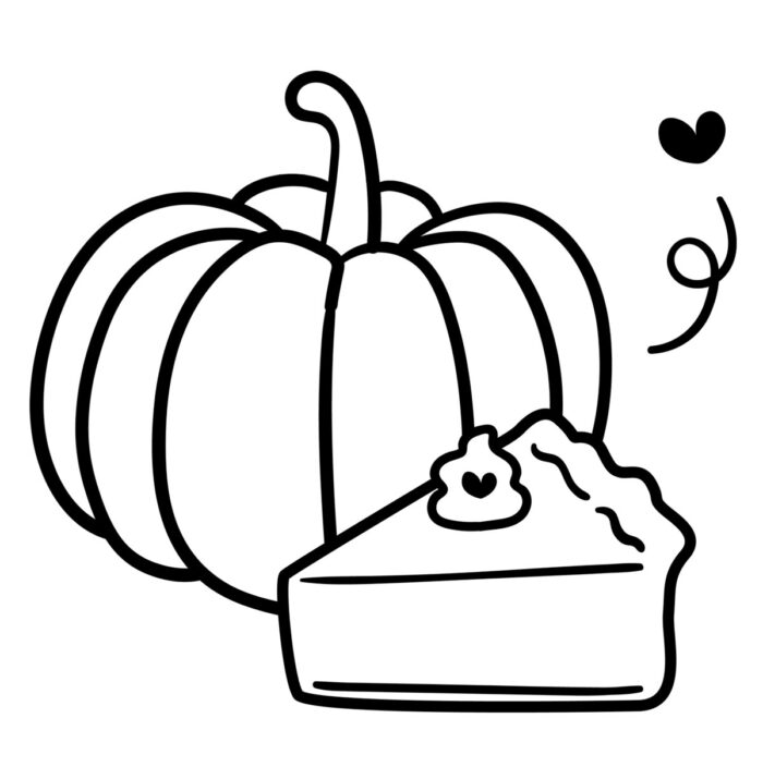 Free Pumpkin Pie Coloring Page